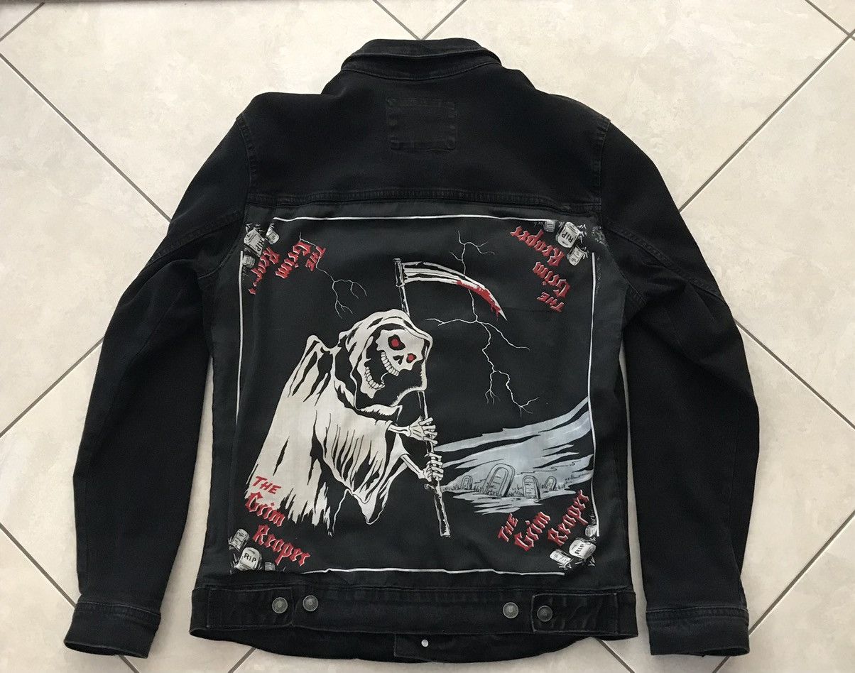 Denim Jacket Goth reaper denim jacket | Grailed