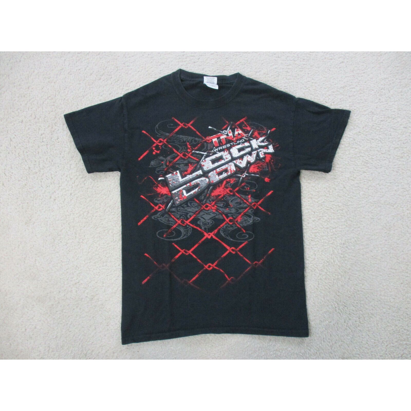 Tna TNA Wrestling Shirt Adult Small Black Red Wrestler Lock Down San ...