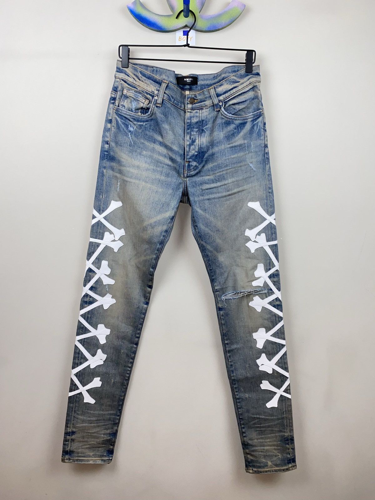 Amiri Amiri NYC Flagship Exclusive Bone Denim Jeans | Grailed