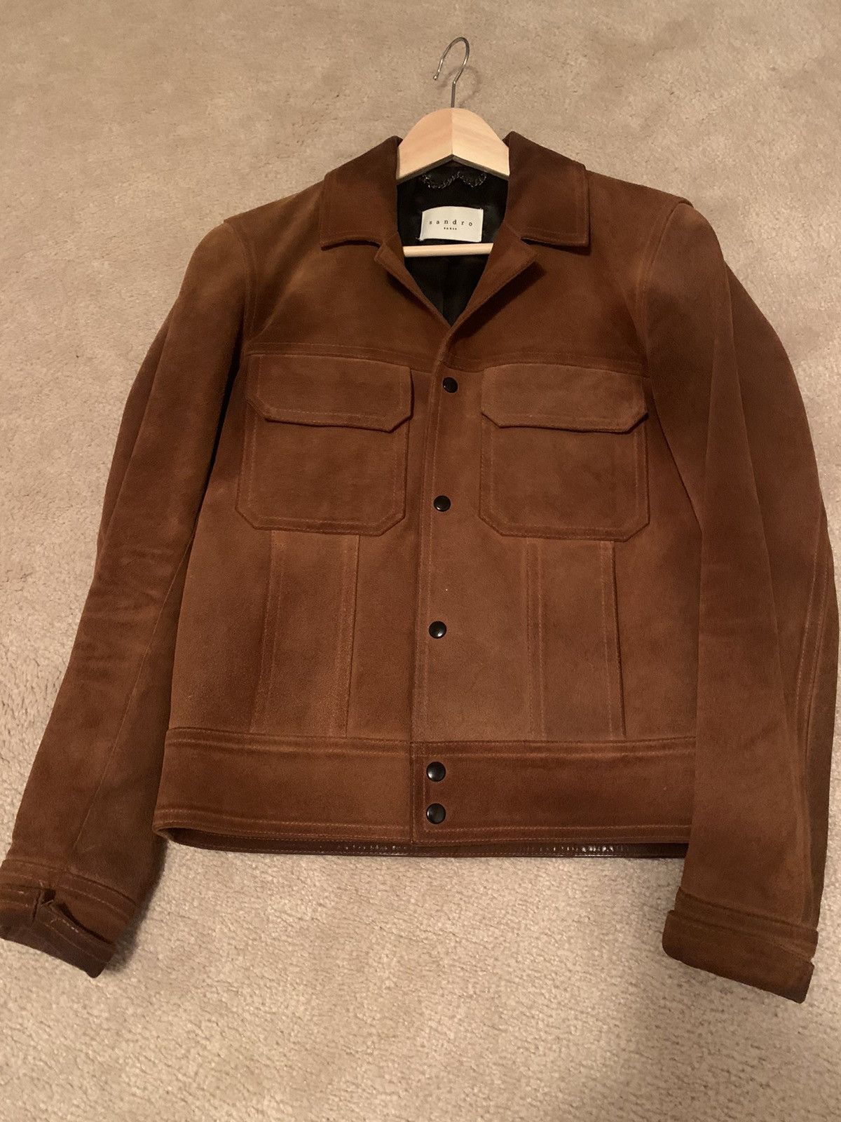 Sandro Sandro Suede Trucker Style Jacket | Grailed