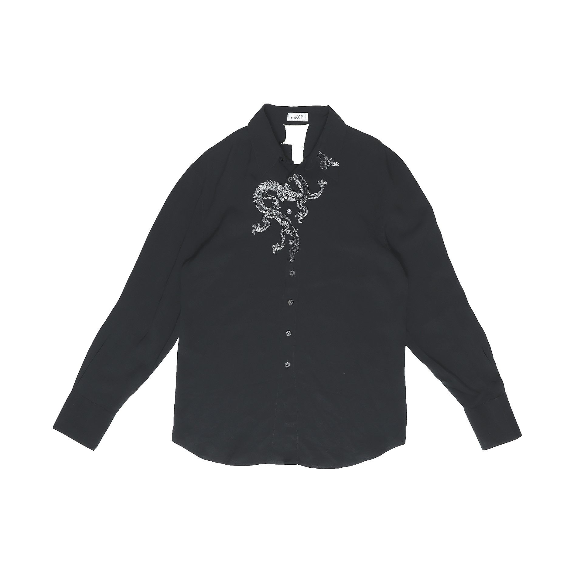 Versace 80s Dragon Embroidery Silk Shirt | Grailed
