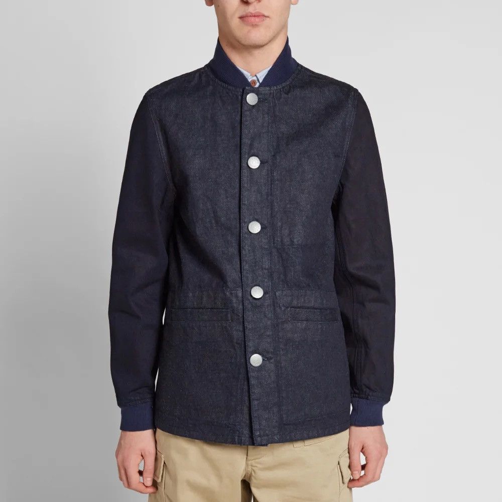 Nigel Cabourn Nigel Cabourn x LYBRO Varsity Jacket, Indigo Twill - Size ...