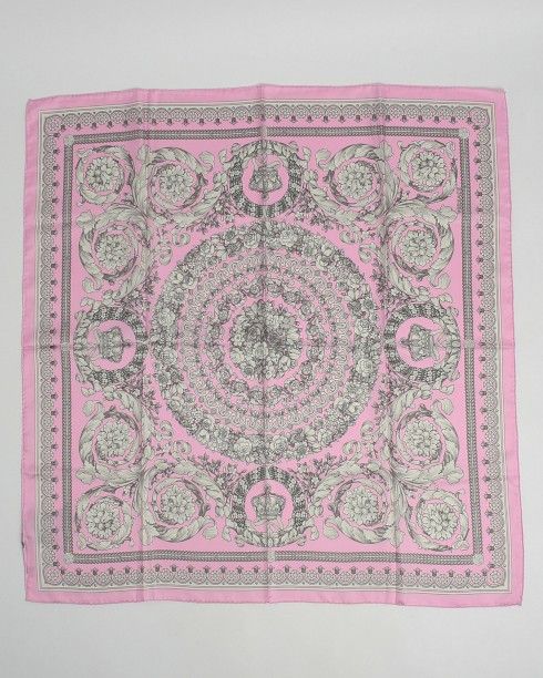 Versace PINK CROWN SILK SCARF | Grailed