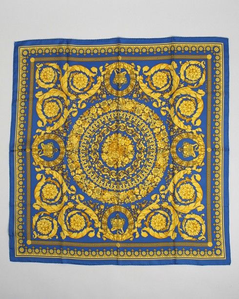 Versace CROWN NAVY SILK SCARF | Grailed
