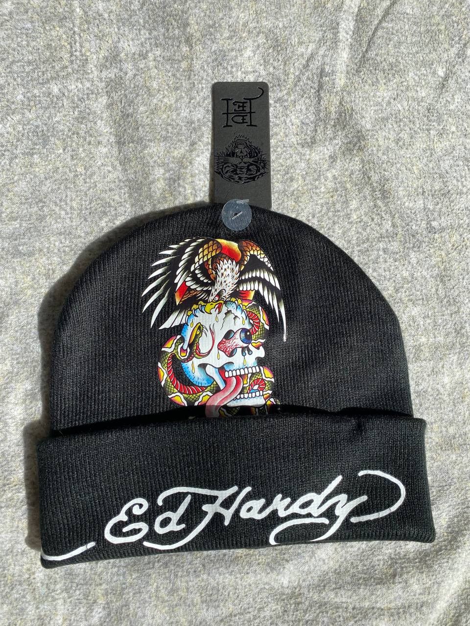 Ed Hardy × Streetwear RARE🔥Ed Hardy Skull Logo Beanie | Grailed