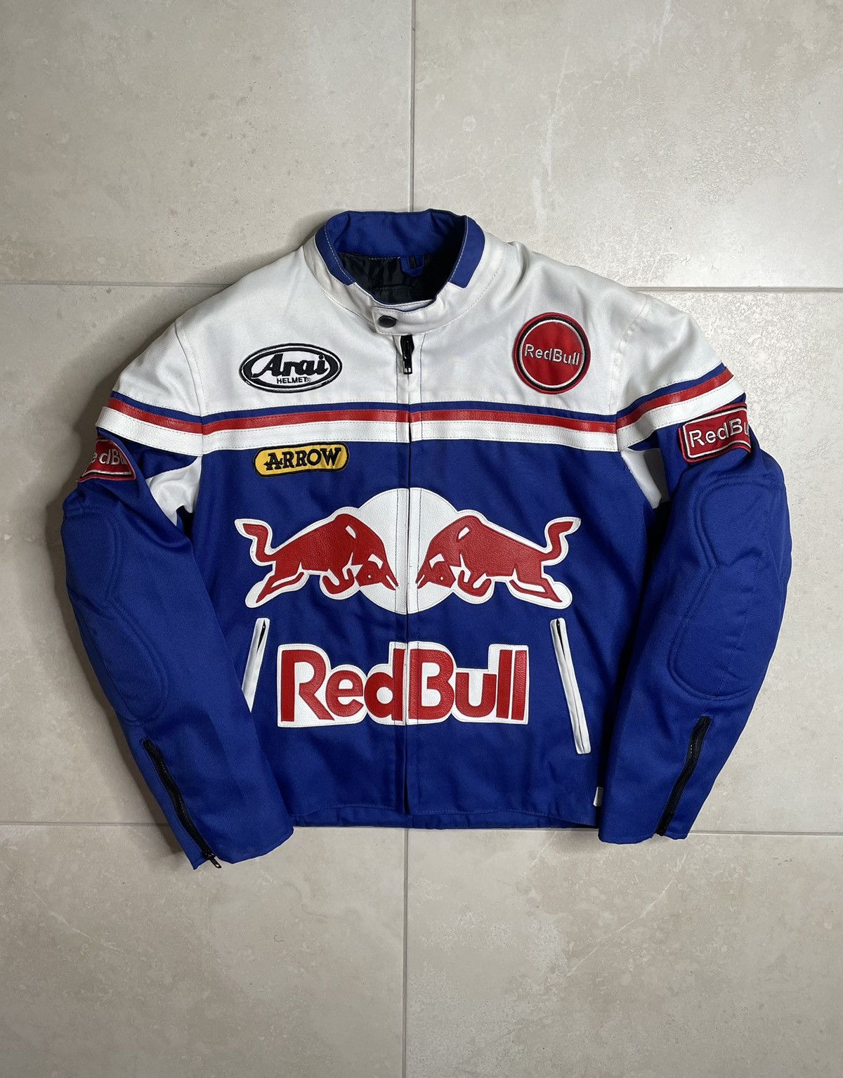 Japanese Brand × Racing × Vintage Vintage Blue White Racing Jacket Red ...