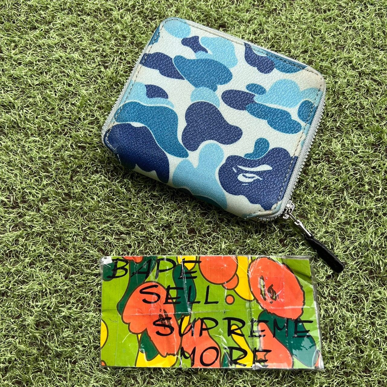 Bape BAPE ABC blue camo wallet | Grailed