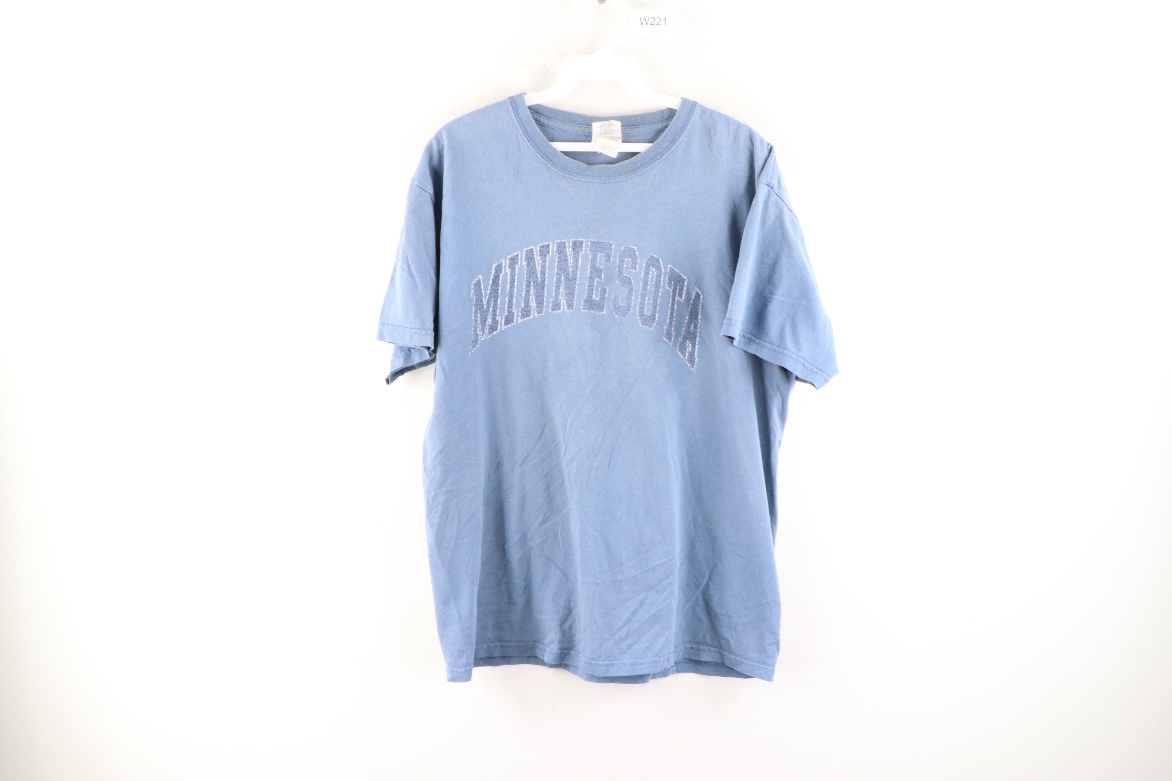 Vintage Vintage Mens Thrashed Minnesota Block Letter T-Shirt Blue | Grailed