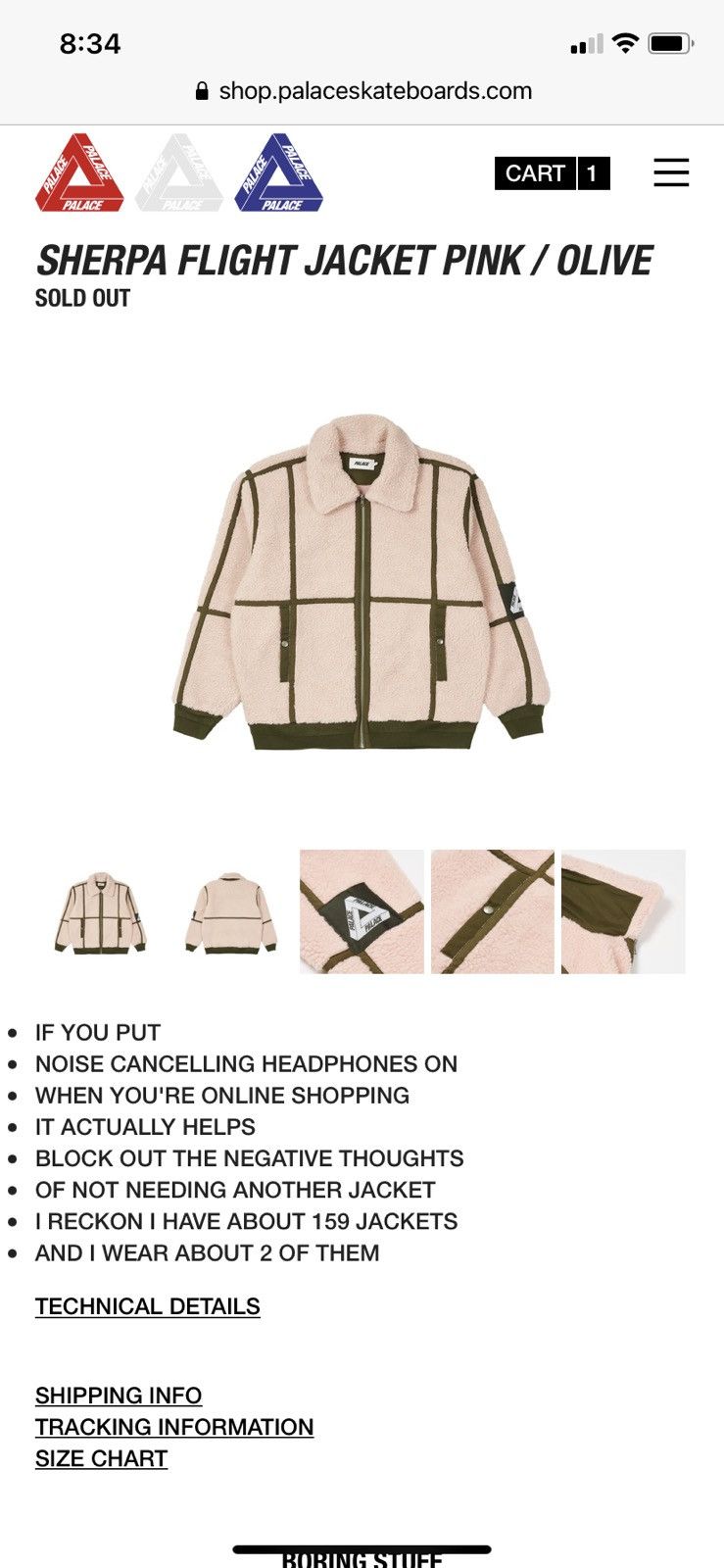 Palace Palace Sherpa Flight Jacket | Grailed
