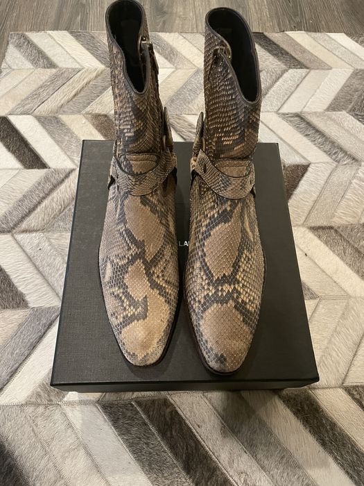 Saint Laurent Paris Saint Laurent Wyatt Harness Python Boots | Grailed