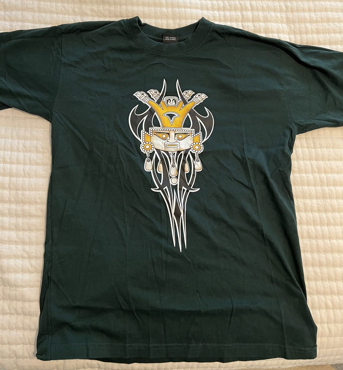 Vintage NEW PSYCHEDELIC PERU shirt S - CHIMU MASK INCA INKA Native ...