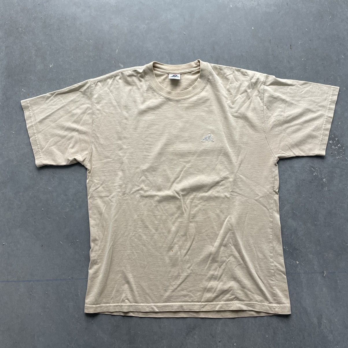 Streetwear × Vintage VTG 90s Faded Tan Blank T Shirt Large Cream Off ...