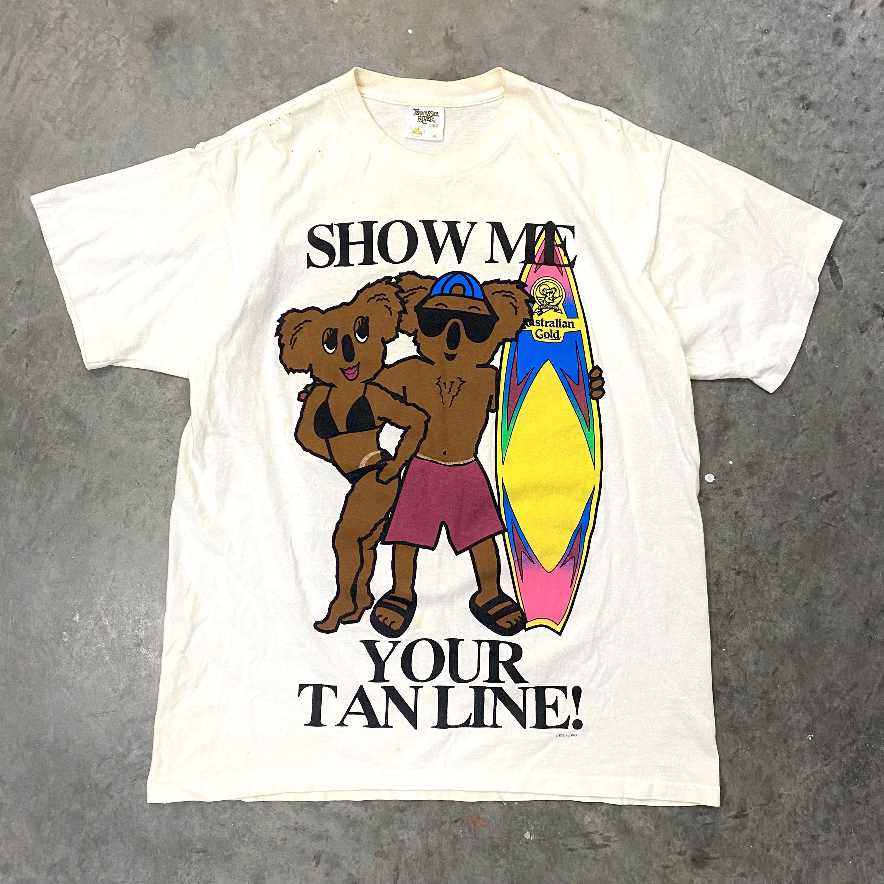 Vintage VTG 90s Australian Gold Sunscreen Cartoon AOP Graphic T | Grailed