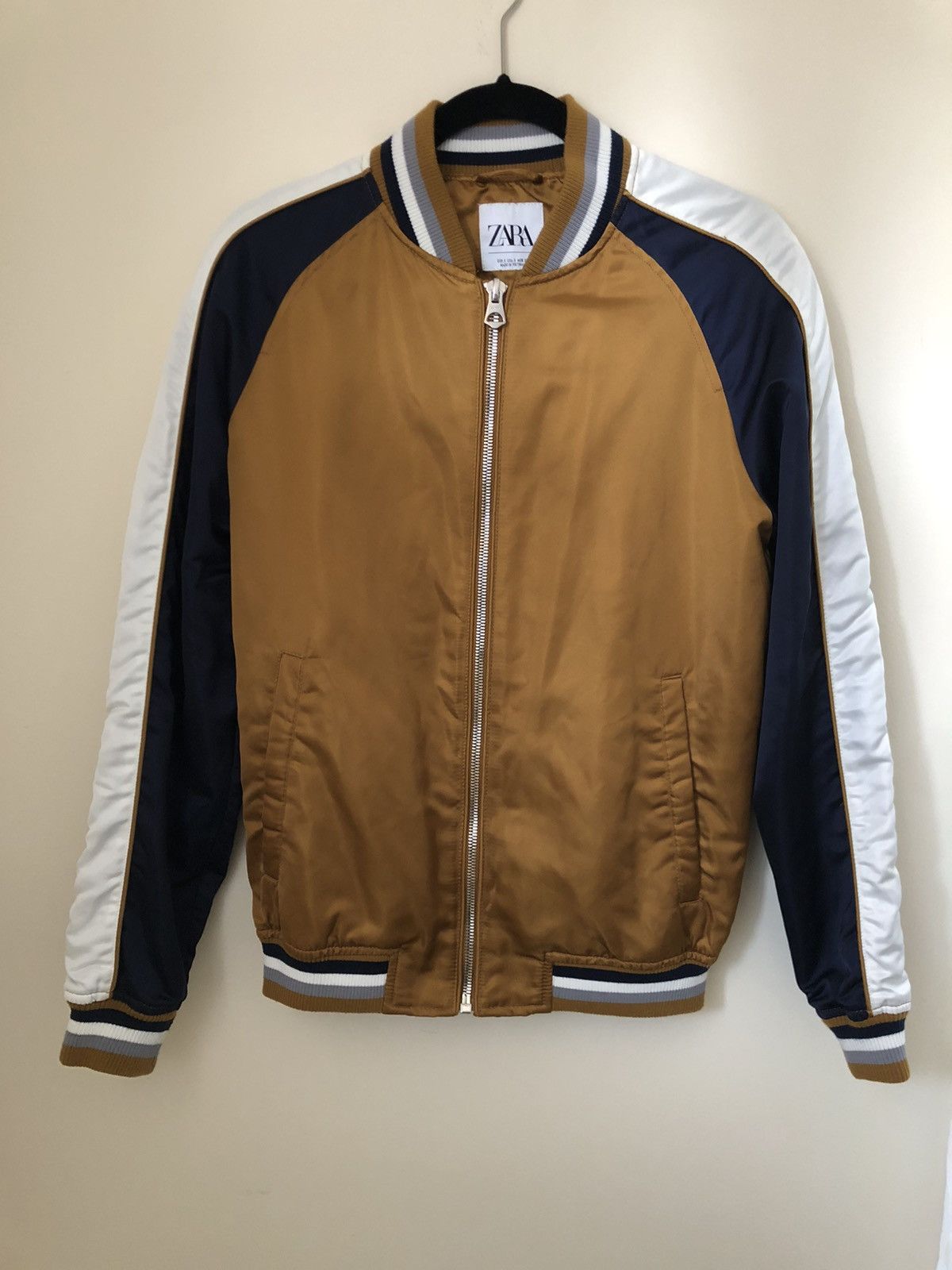 Zara Zara Zip Up Bomber Varsity Jacket | Grailed