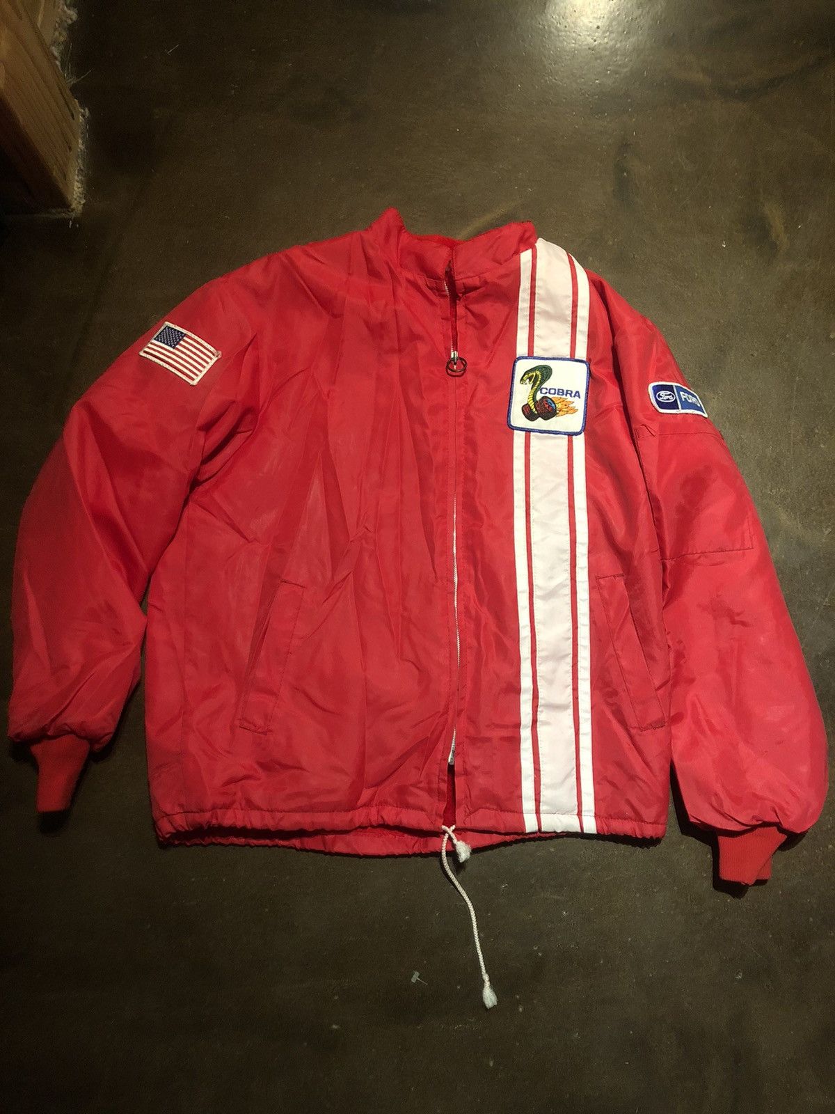 Vintage VTG Ford Shelby Cobra Racing Jacket Rare hype street wear L ...