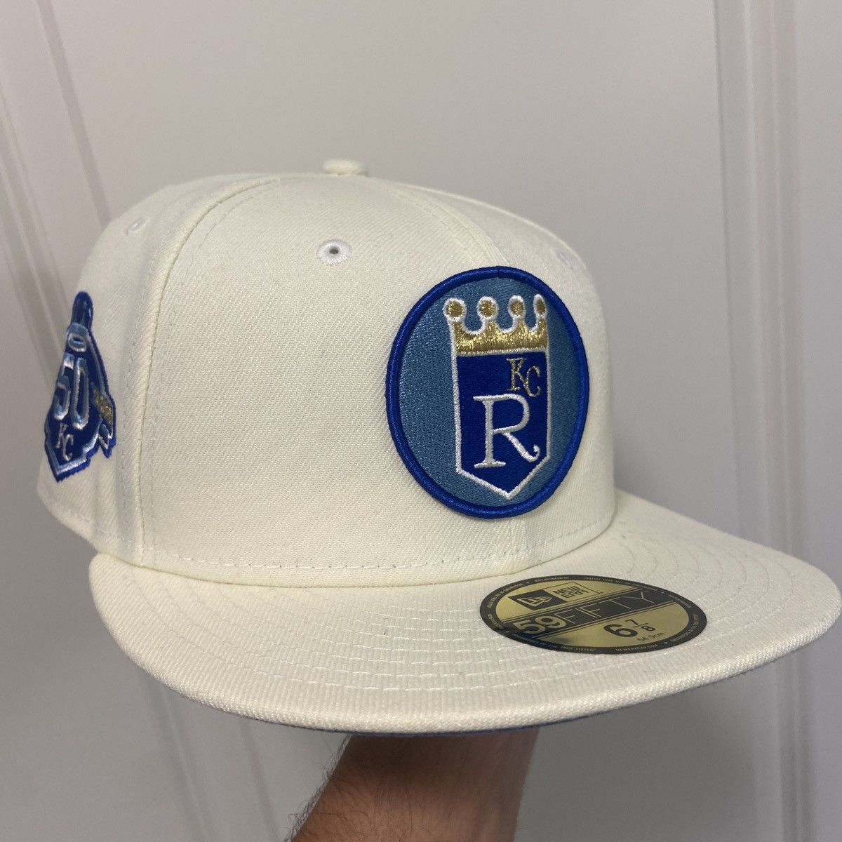 New Era KC Royals Cream White 50th Patch Icy Blue Undervisor 6 7/8 ...