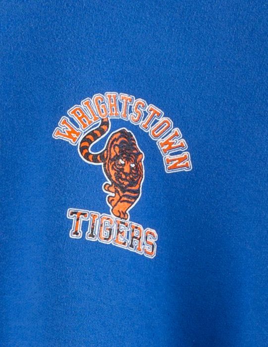 Rare Vintage Gildan Hoodie Wrightstown Tiger Print Blue | Grailed