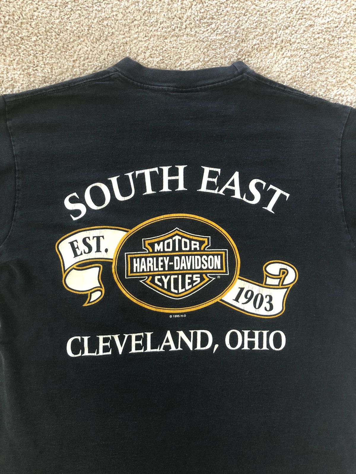 Vintage Harley Davidson Motorcycles Cleveland Ohio crest logo tee | Grailed