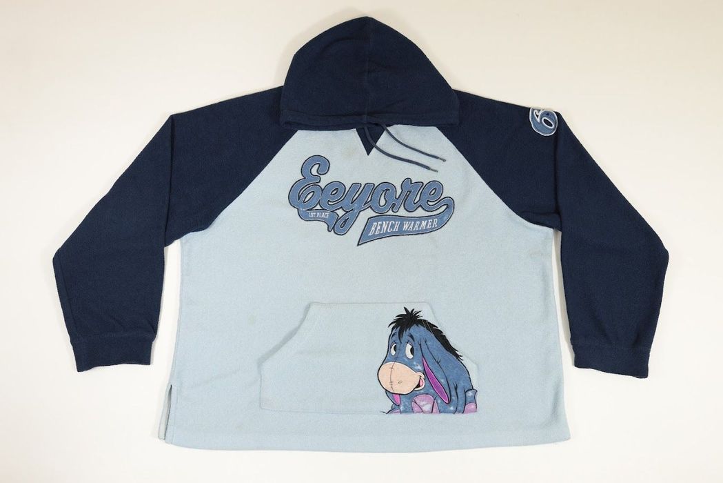 Vintage 90s Disney Eeyore Bench Warmer Winnie the Pooh Fuzzy Hoodie ...