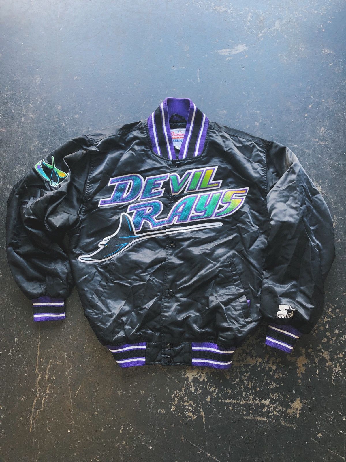 MLB × Starter × Vintage Vintage Starter Tampa Bay Devil Rays MLB Satin ...