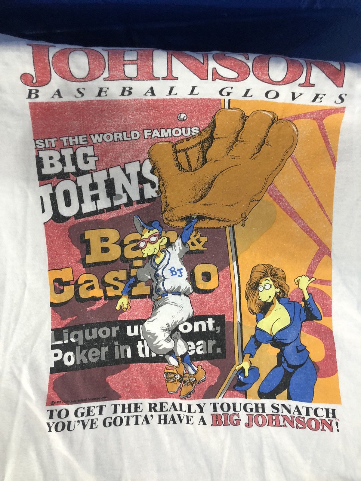 Vintage Vintage 90s Big Johnson Baseball glove shirt | Grailed