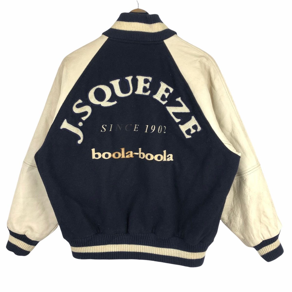 J. Press Vintage J. Press Wool Varsity Jacket Big Logo Leather | Grailed