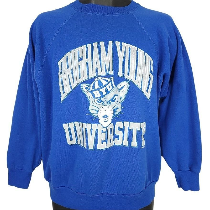 Vintage BYU Cougars Sweatshirt Vintage 80s Brigham Young University ...