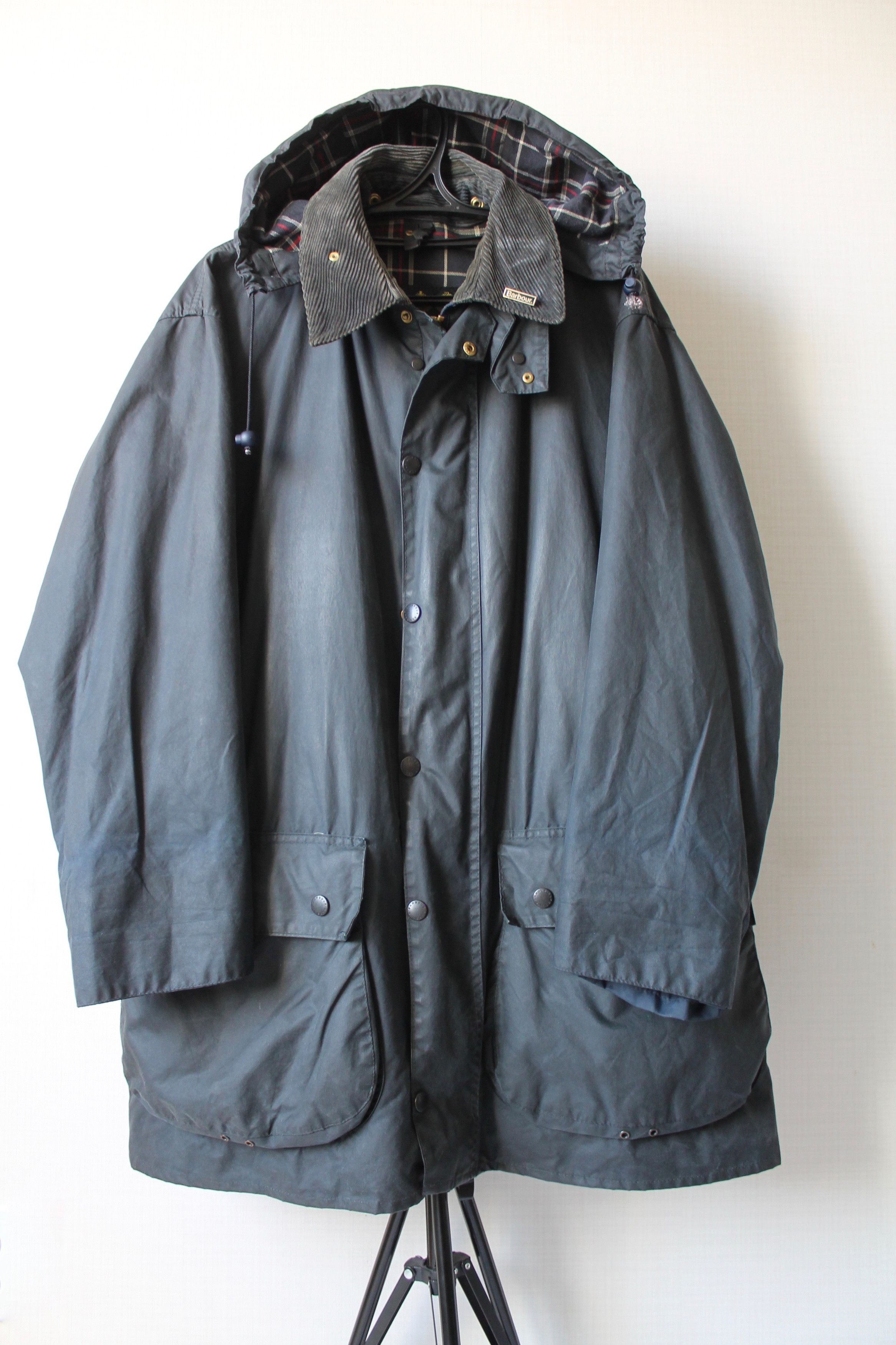 Barbour BARBOUR A205 Border Wax HOODED Waxed jacket C46 / 117cm | Grailed