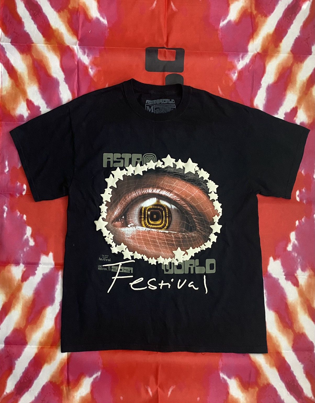 Travis Scott Astroworld Festival 2021 Open Your Eyes Puff Print T-shirt ...