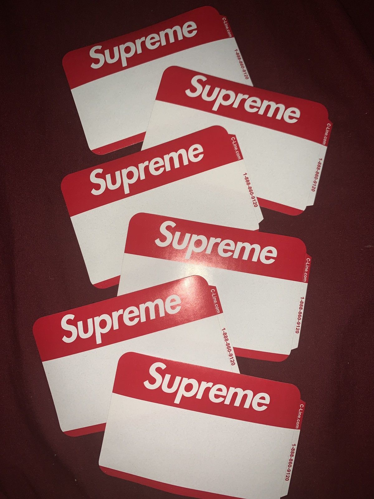 Supreme x6 Supreme name tag stickers | Grailed