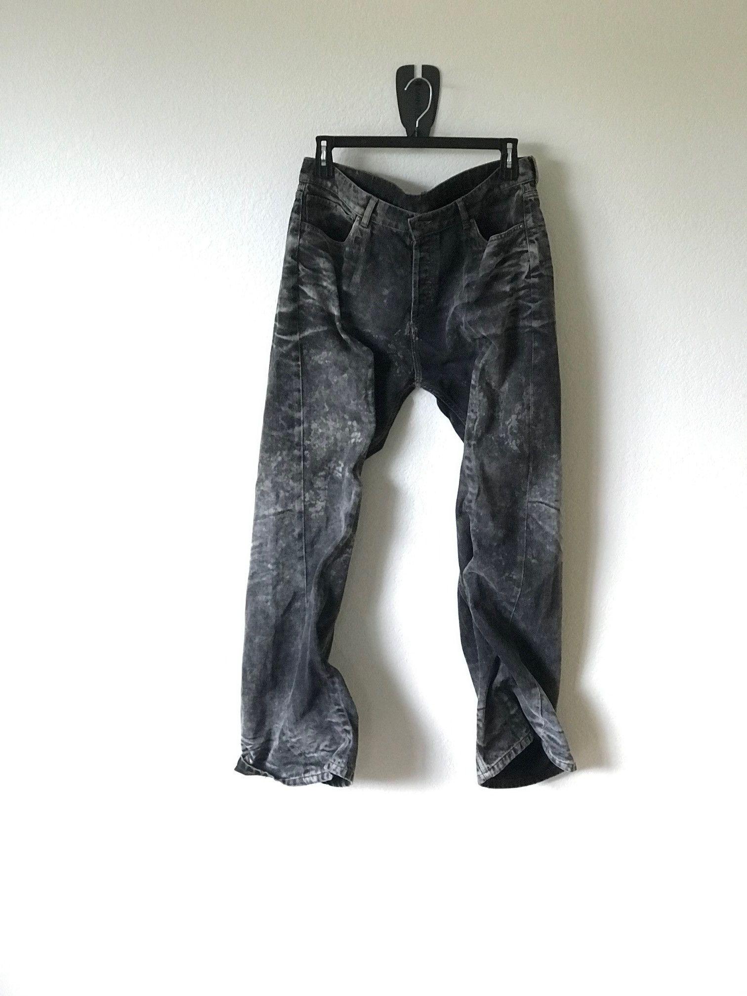 Y/Project Wire Jeans Acid Wash Black Grey | Grailed