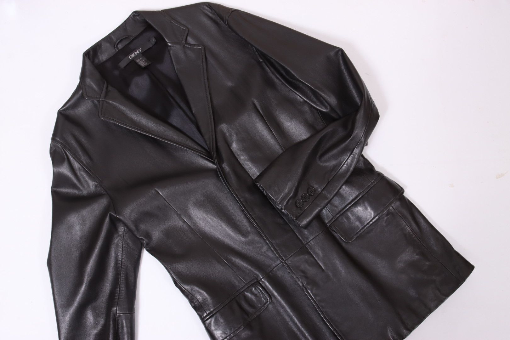 DKNY DKNY black butter leather jacket | Grailed