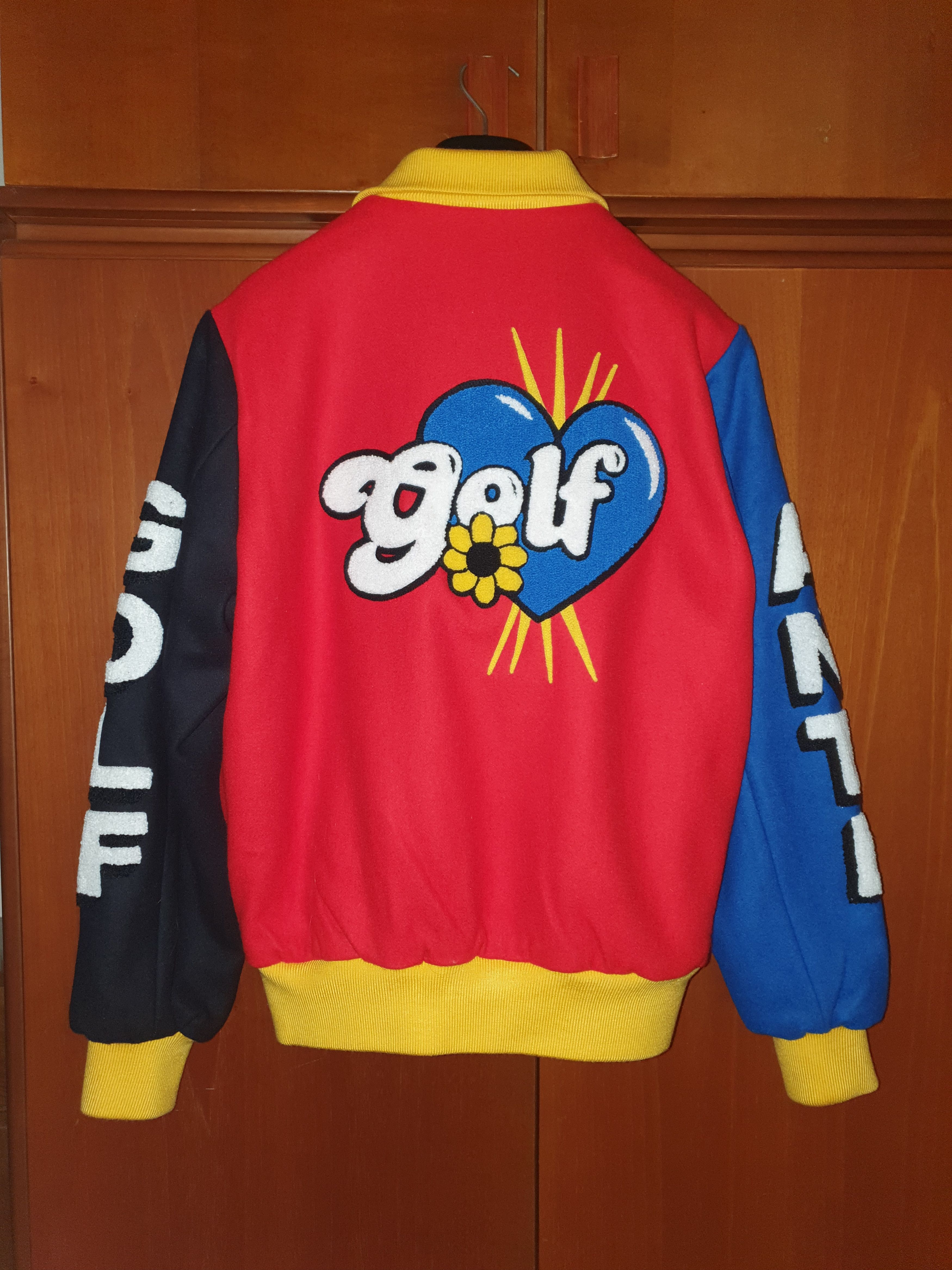 Golf Wang ANTI-GOLF PRIMARY VARSITY JACKET by GOLF WANG/S and L SIZE ...