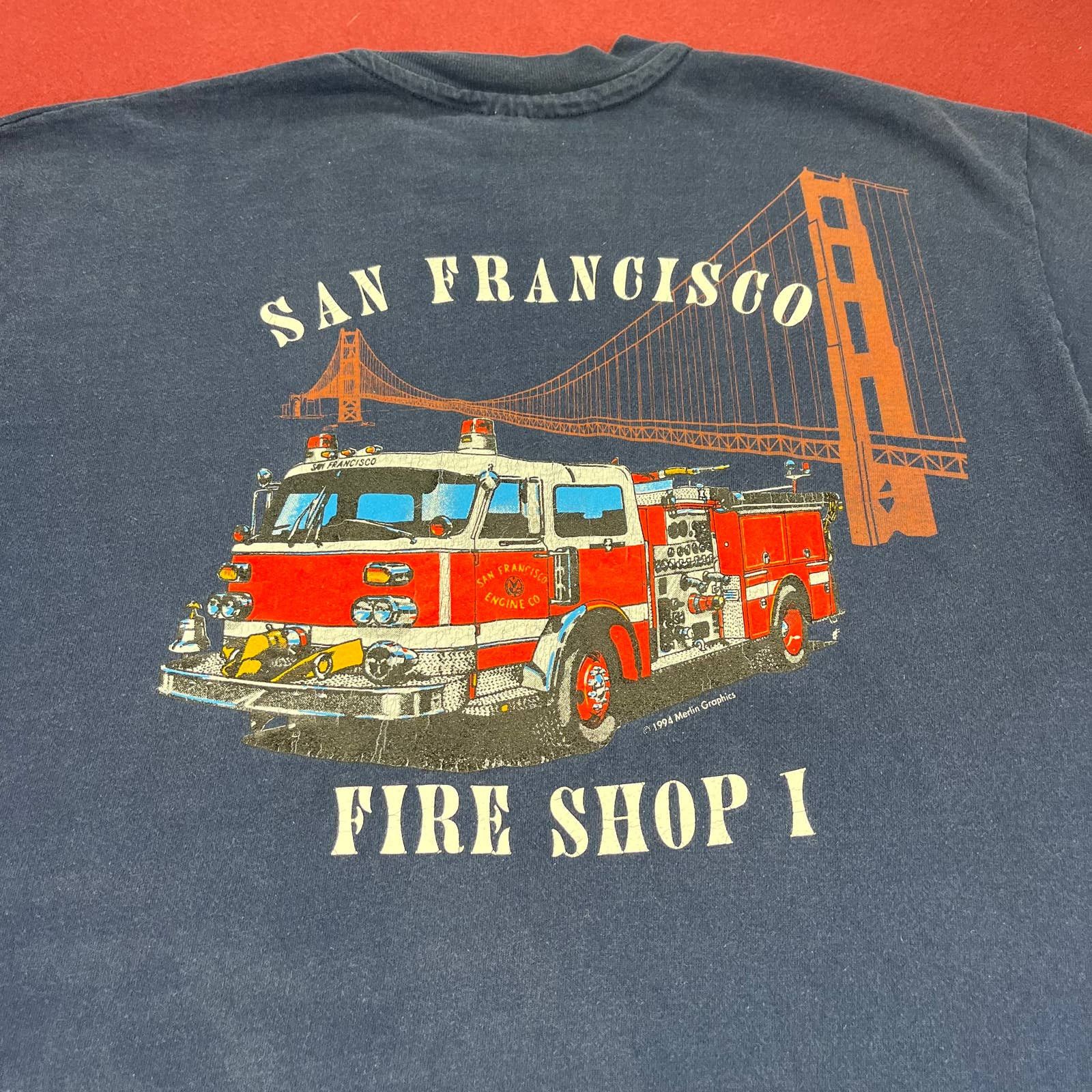 Vintage Vintage 1994 SFFD San Francisco Fire Department Blue T-Shirt ...