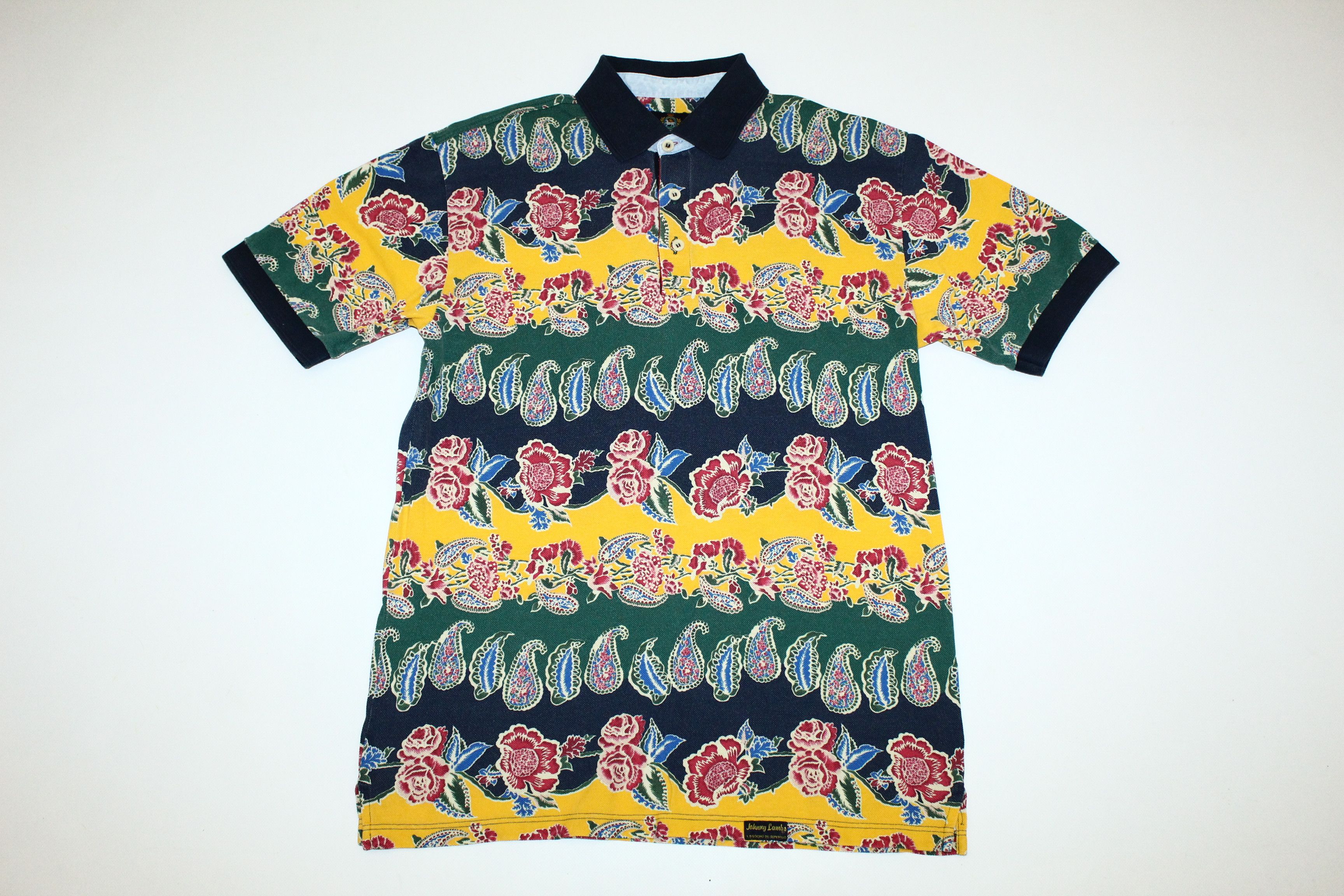 Italian Designers 💥Rare💥 Johnny Lambs Italy Paisley Patchwork Polos ...