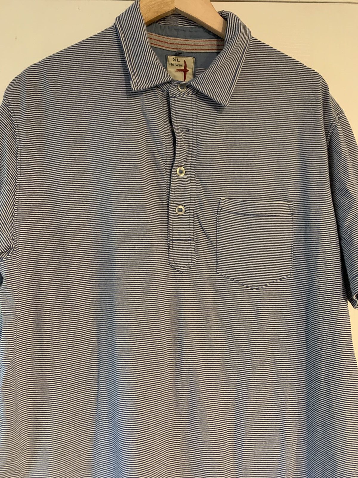 Relwen Blue and white stripped Relwen polo | Grailed