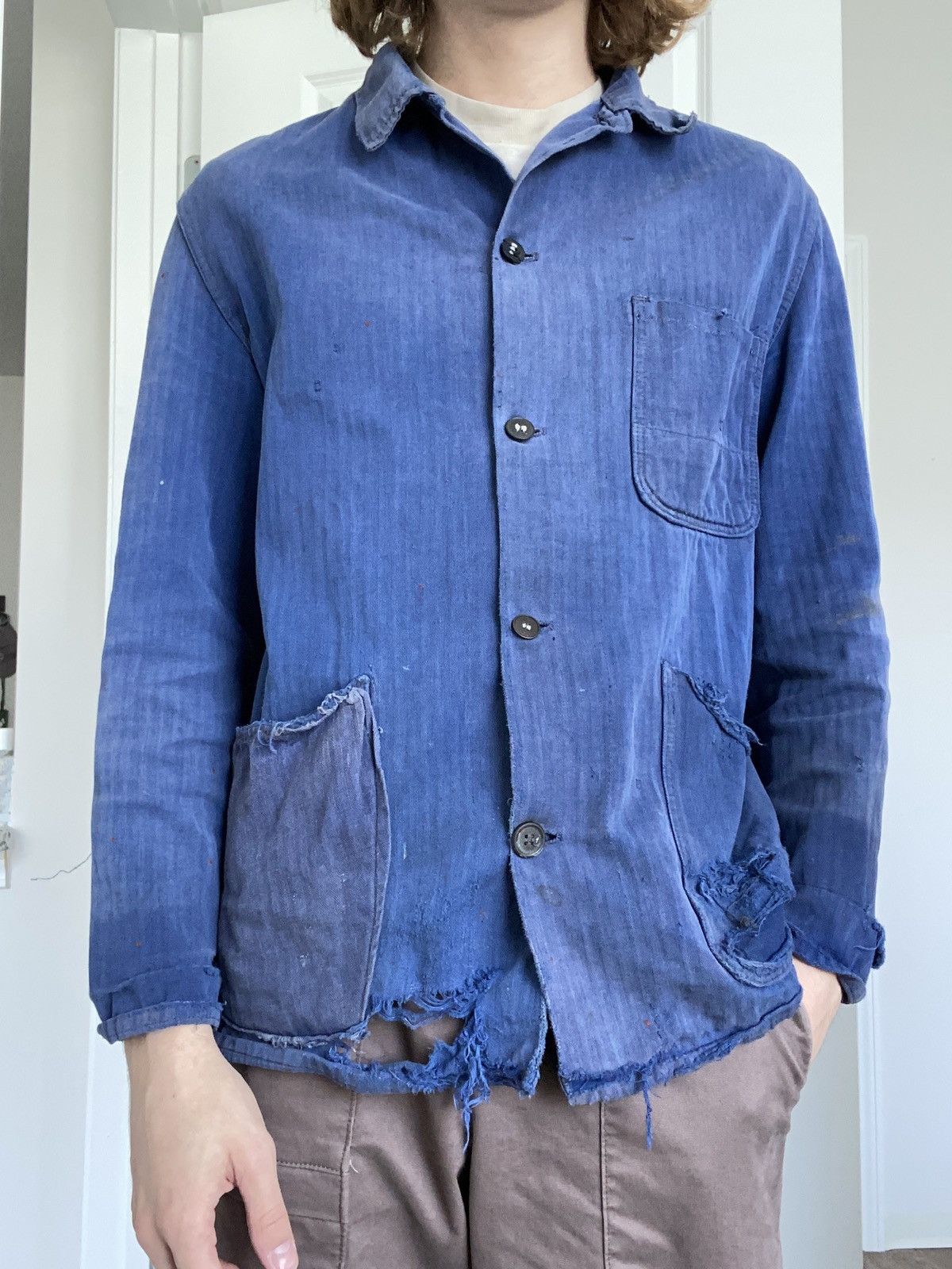 Vintage 1950s Distressed German Chore Jacket | Grailed