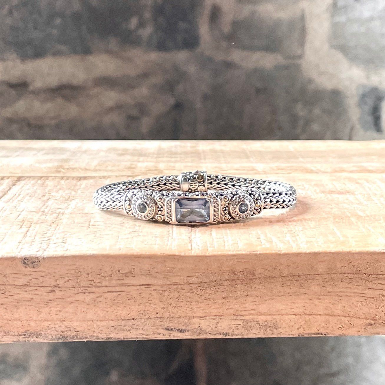 Other John Hardy Silver 18k Batu Sari Blue Topaz Diamond Bracelet | Grailed