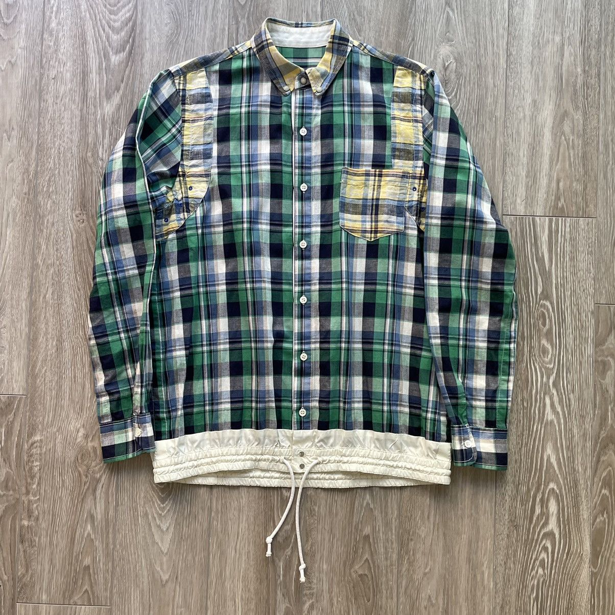 Sacai Sacai plaid hybrid button up shirt | Grailed