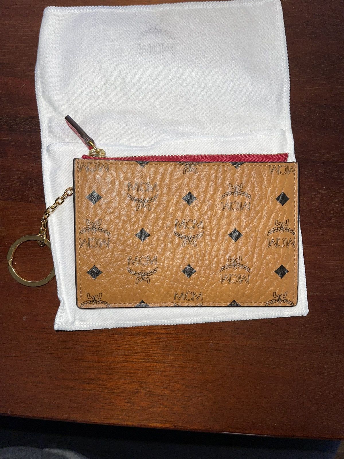MCM MCM Key Pouch Visetos in Brown x Rube Red | Grailed