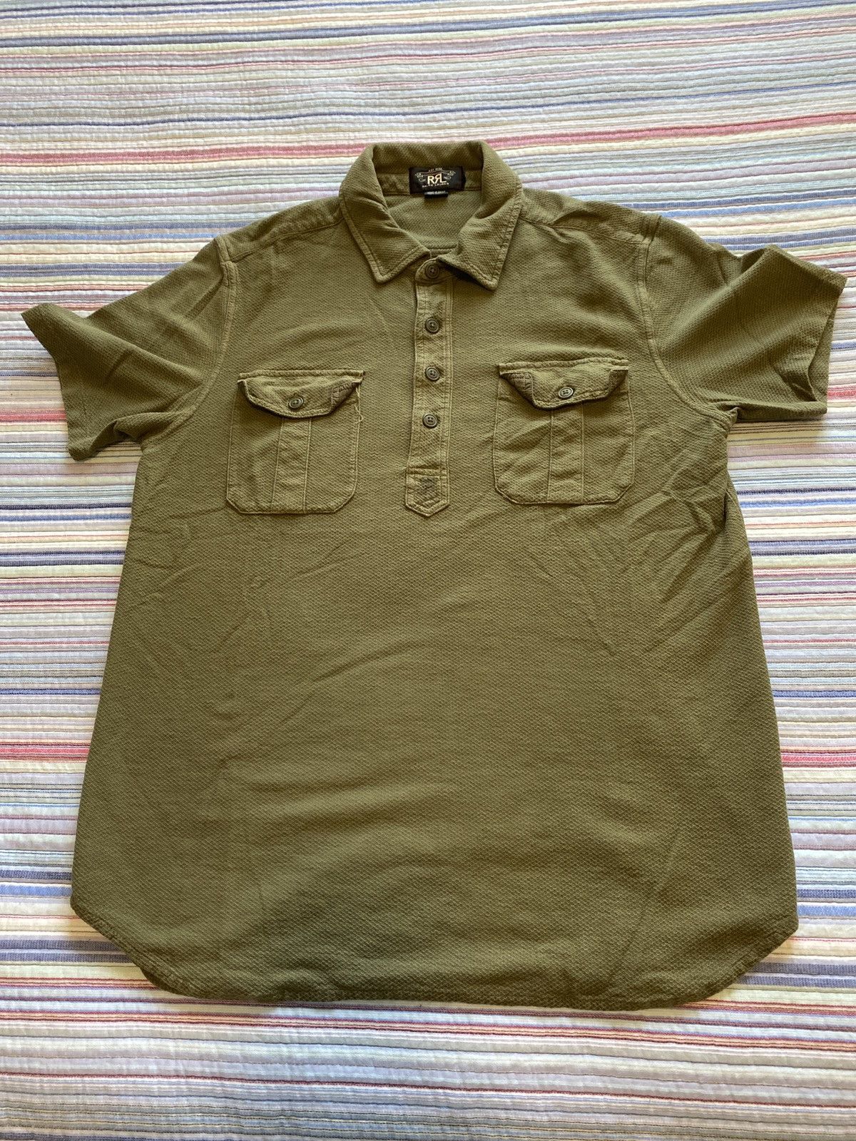 RRL Ralph Lauren RRL Ralph Lauren army green polo | Grailed