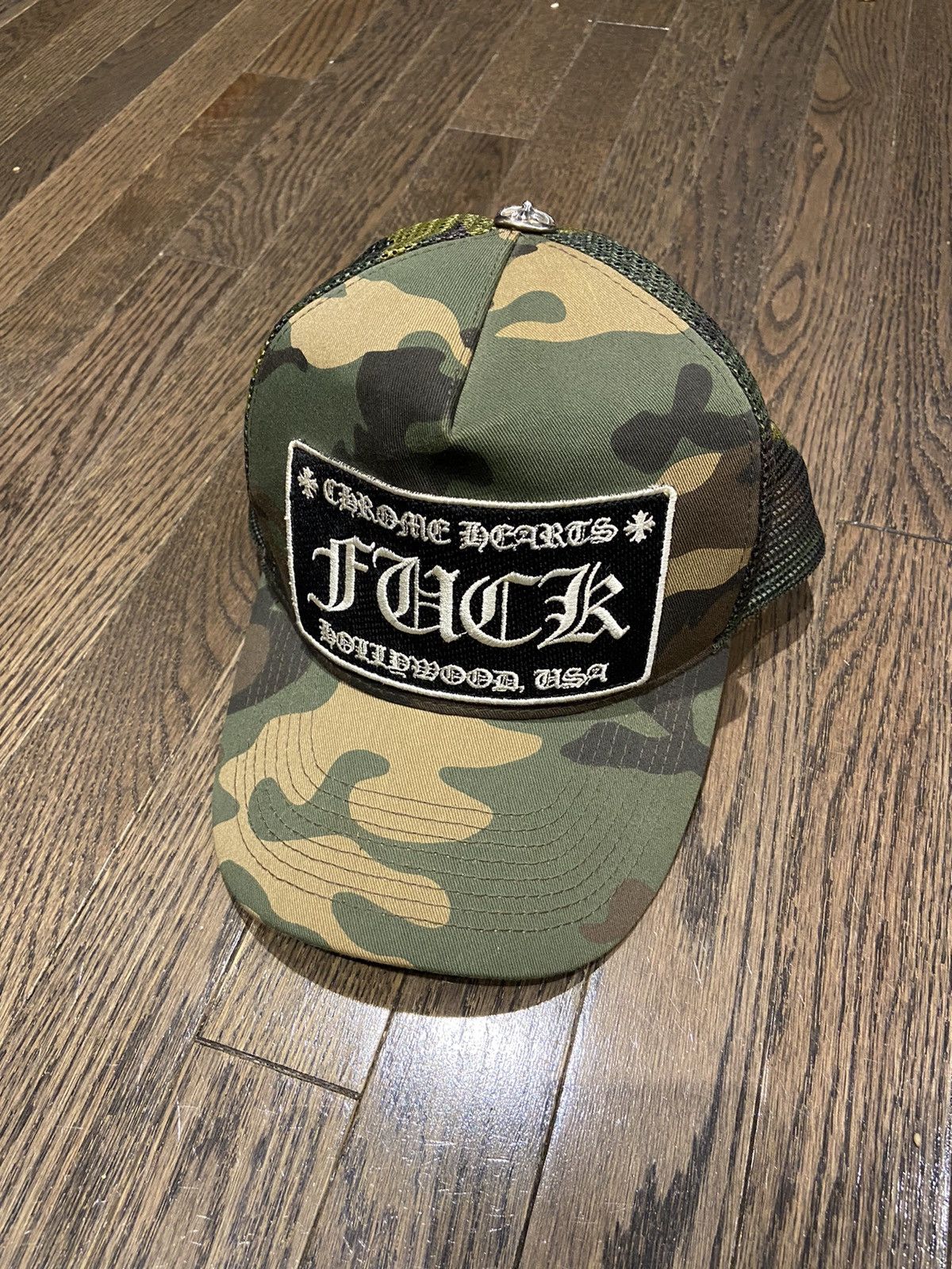 Chrome Hearts New Chrome Hearts Camo Trucker Hat Fuck Hollywood ...