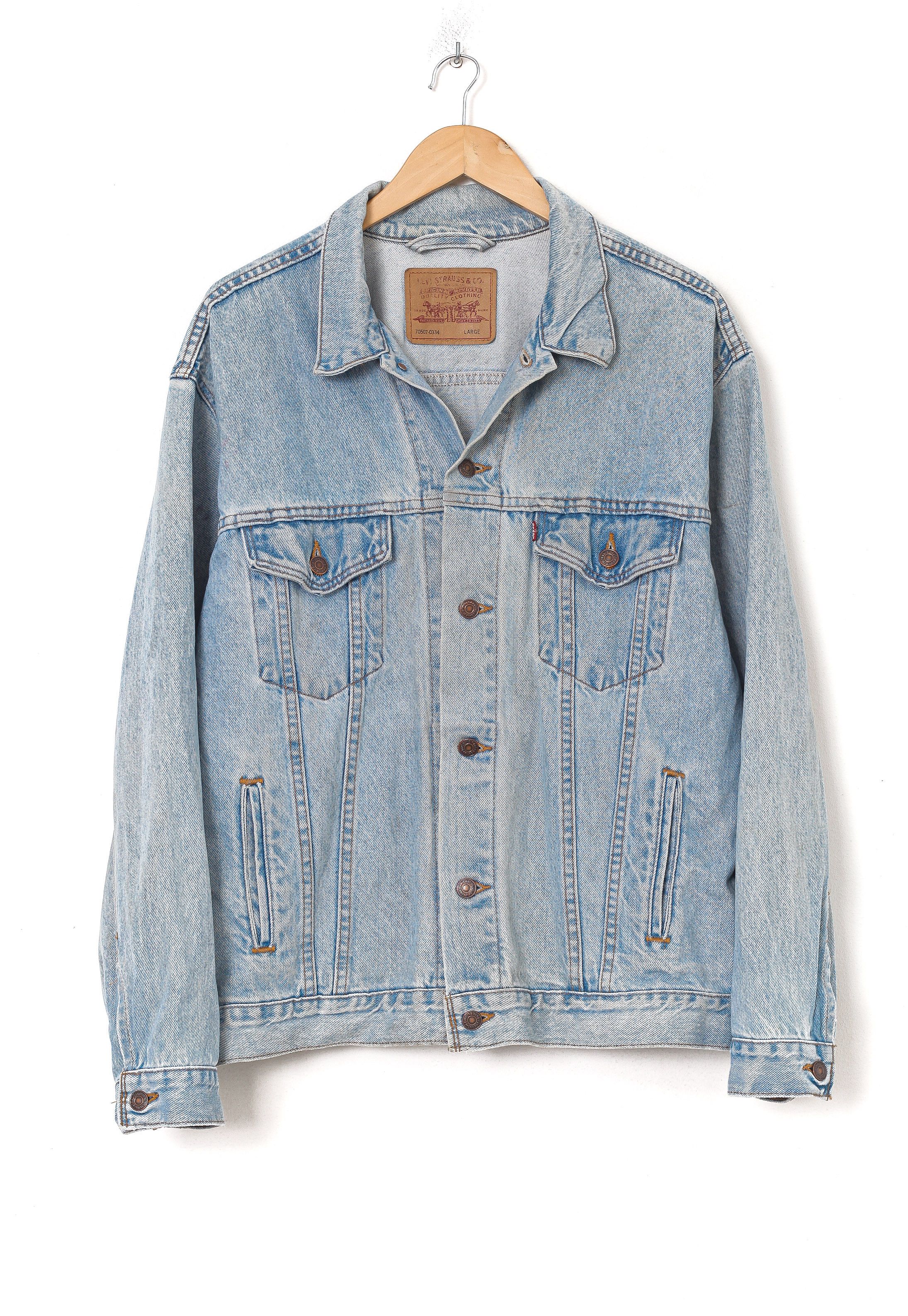 Levi's × Vintage Vintage LEVIS Denim Jacket 90s Washed Denim A8635 ...