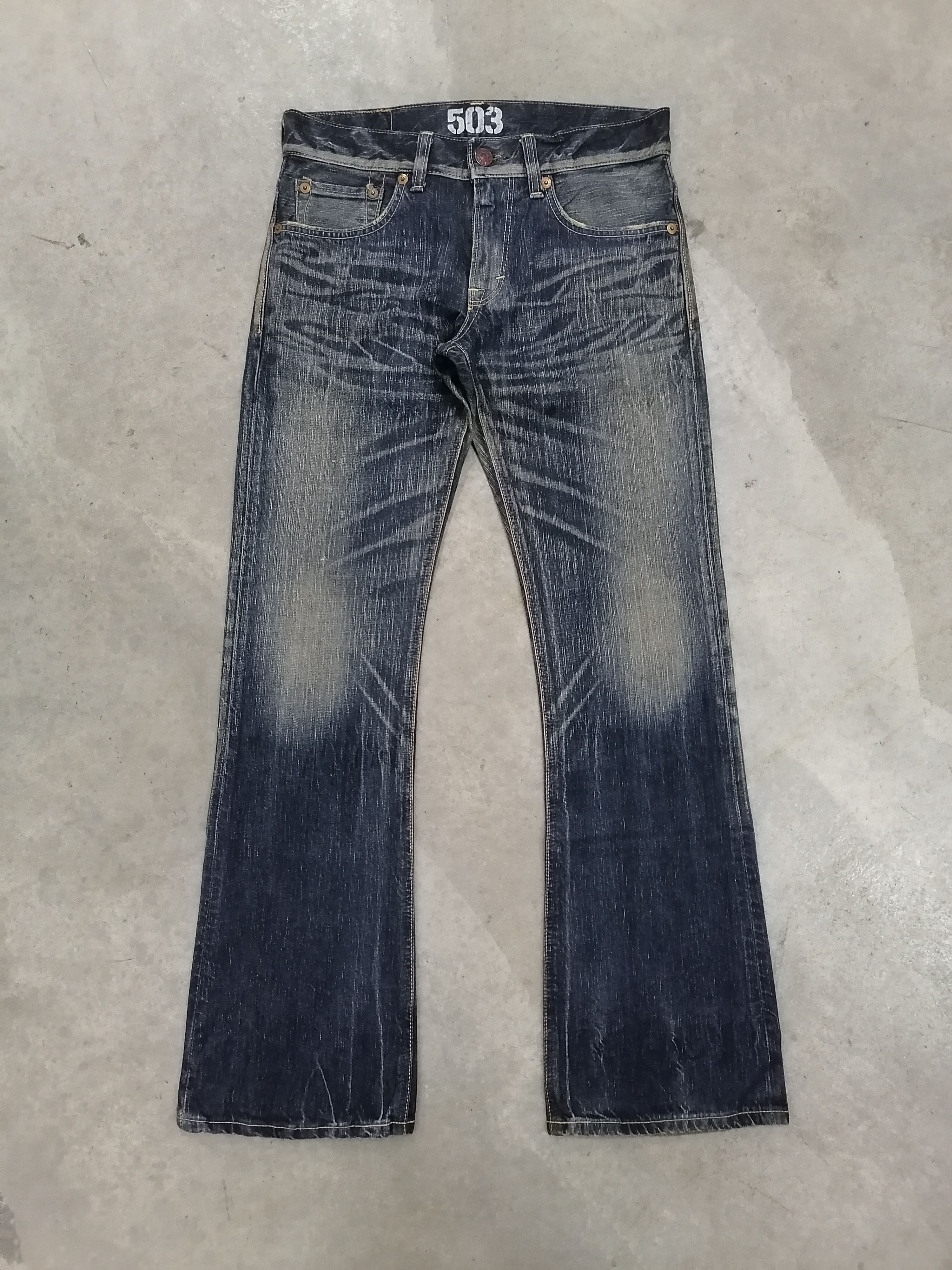 Edwin × Japanese Brand × Streetwear Edwin 503 Blue Trip Flare Denim ...