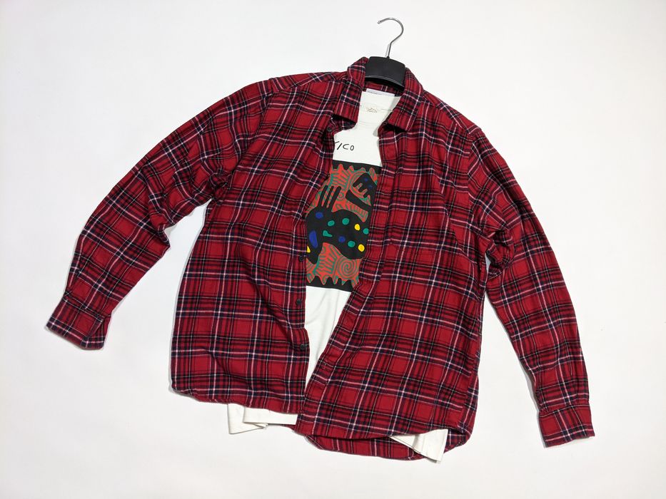 Vintage Flannel shirt Virgil Abloh Style Pyrex White Off | Grailed