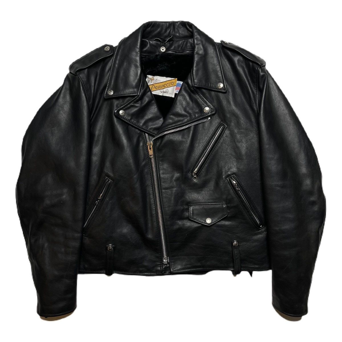Schott × Vintage Vintage Schott Perfecto 125 Leather Motorcycle Jacket 46 | Grailed