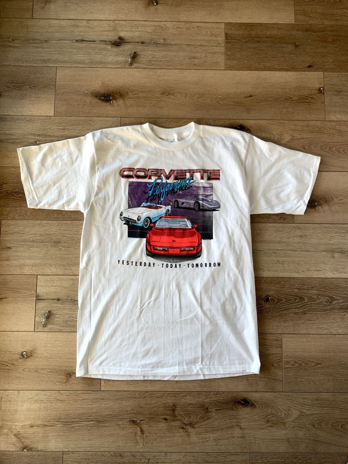 Vintage Rare 1990’s USA Retro Corvette Highlighter Alore T-Shirt | Grailed