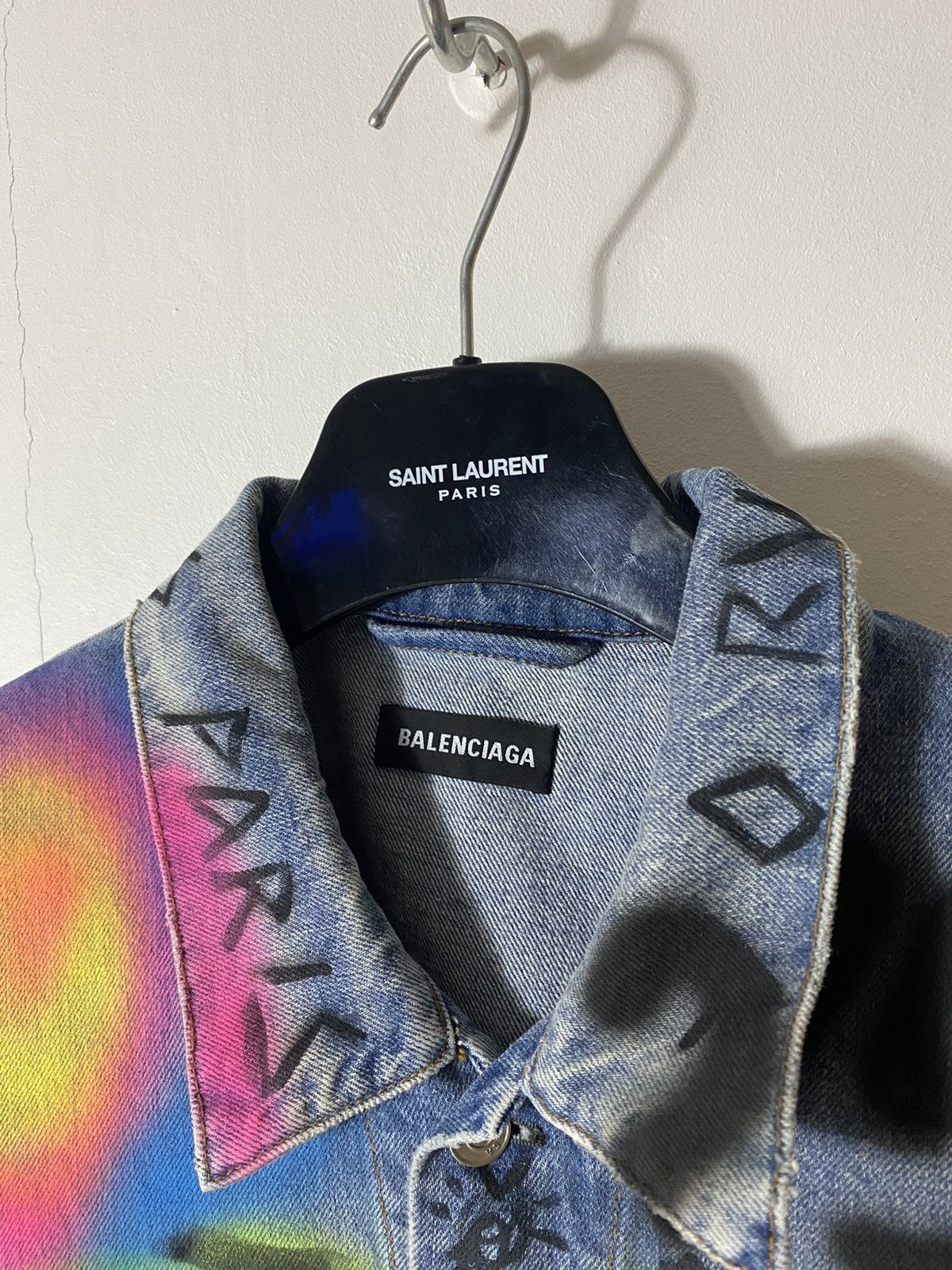 Balenciaga *FINAL DROP* Balenciaga Grafitti Logo Denim Jacket | Grailed