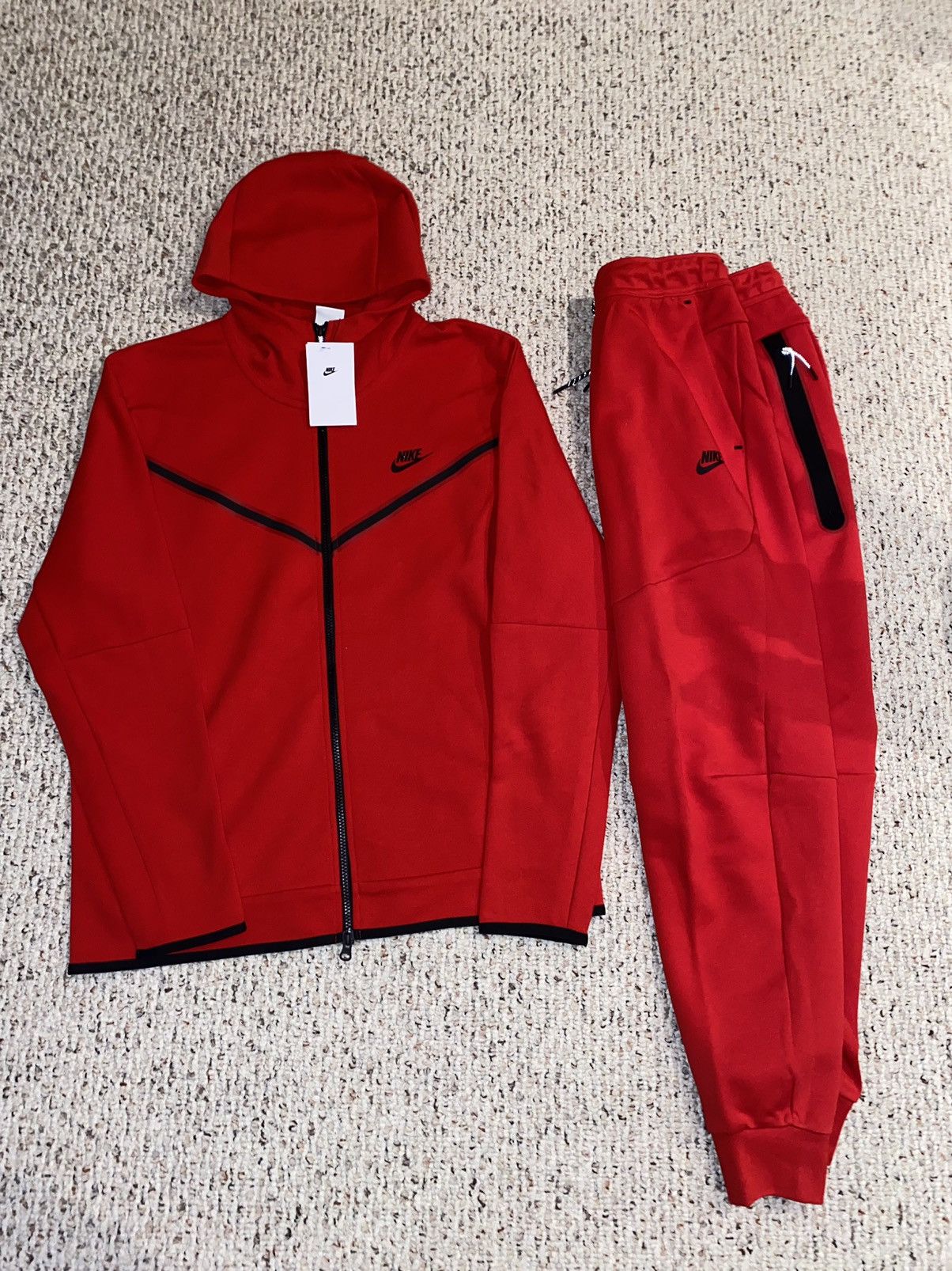 Nike Red Nike Tech Fleece Tracksuit Medium | Grailed