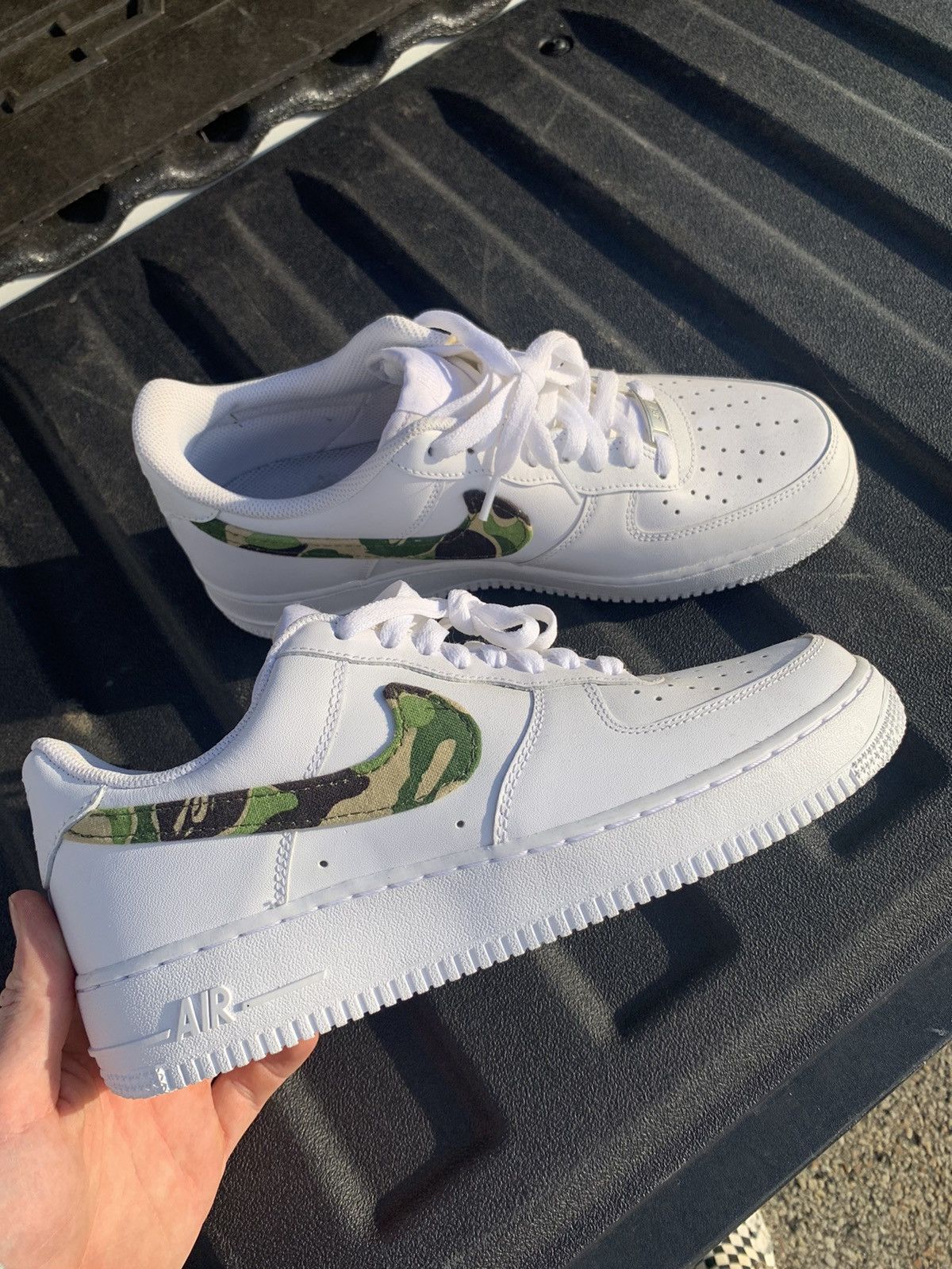 Nike Air Force 1 '07 Triple White x Bape customs | Grailed